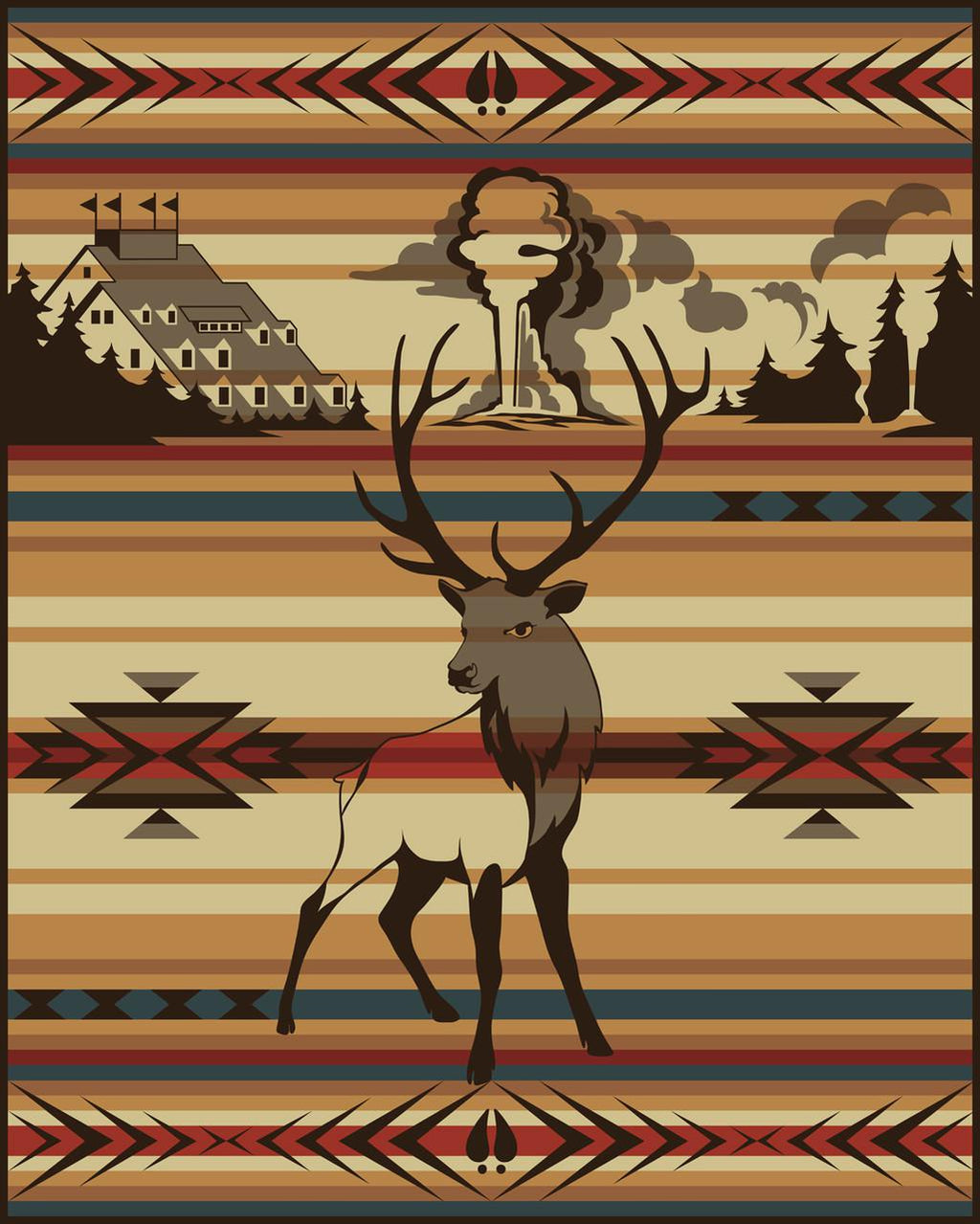 Buy Animals Of The Yellowstone Elk Blanket – Jackson Hole Pendleton