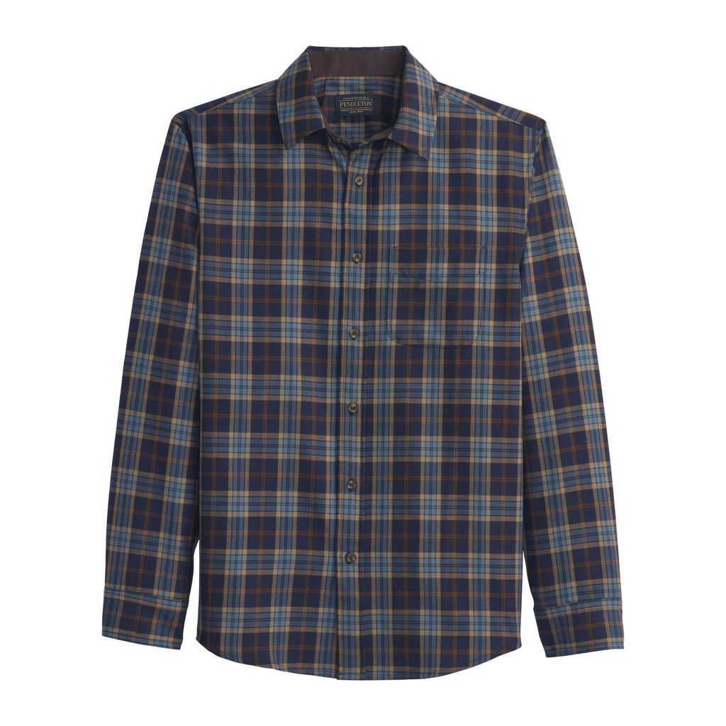 Merino Wool Lodge Shirt Blue Plaid – Jackson Hole Pendleton